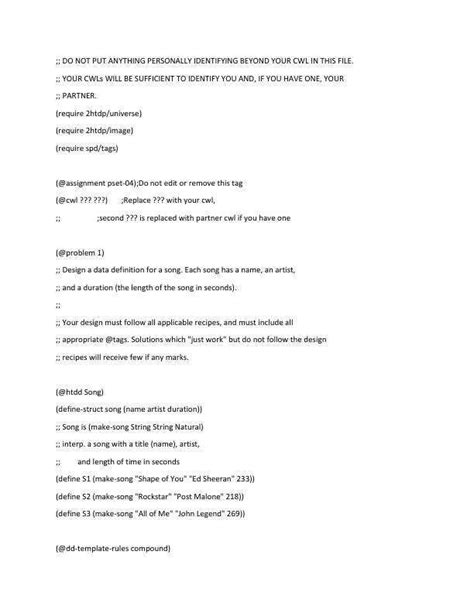 University Of British Columbia Cpsc 110 Problem Set 4 Answer Done
