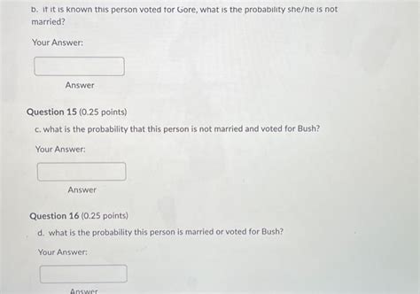 solved please answer questions 13 16 using the table below