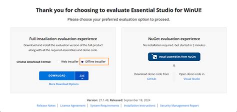 Downloading Syncfusion WinUI Offline Installer Syncfusion