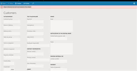 Object Reference Not Set To An Instance Of An Object Error When You Do Show All Fields