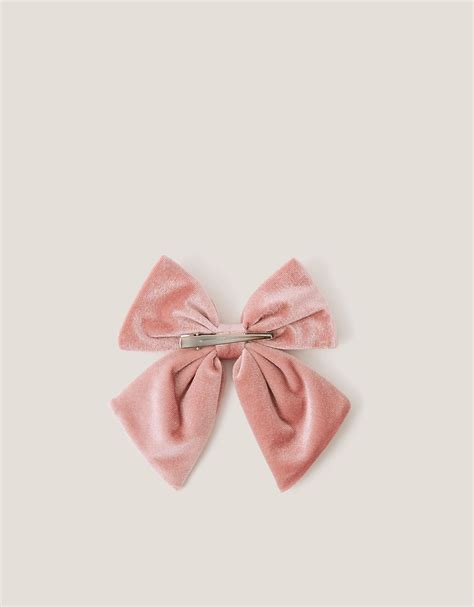 Luxe Velvet Bow Hair Clip Pink Monsoon Accessorize Malta