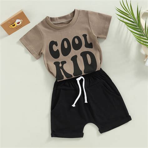 Badu Bg Focusnorm 3 цвята Летни комплекти дрехи за бебета за момчета 2бр Тениски с къси ръкави