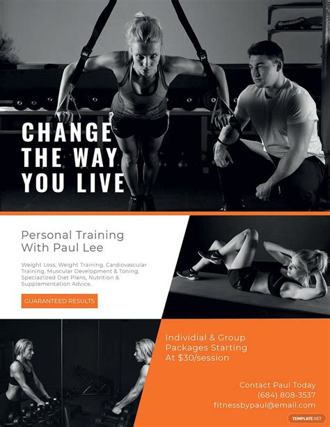 Personal Trainer Flyer Template In Psd Publisher Word Pages