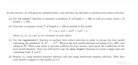 In This Exercise We Will Generate Simulated Data