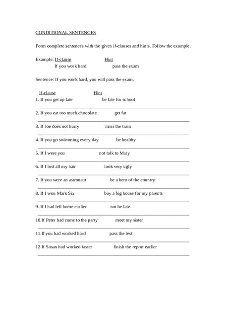 All Conditional Sentences In English Types Rules And Examples Doc