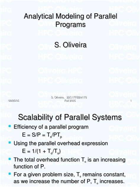 Analytical Modeling Of Parallel Programs S Oliveira Pdf Parallel