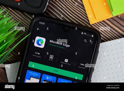 Microsoft Edge Dev Application On Smartphone Screen Edge Is A Freeware Web Browser Developed By