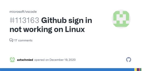 Github Sign In Not Working On Linux · Issue 113163 · Microsoftvscode · Github