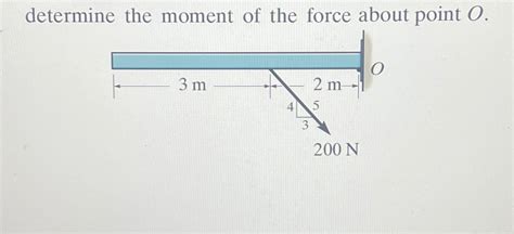 Solved Determine The Moment Of The Force About Point O Chegg