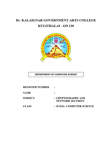 Cryptography And Network Security Lab Pdf