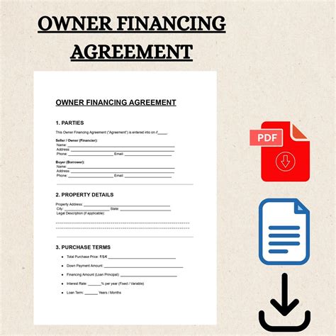 Owner Financing Agreement Template Seller Finance Contract Real