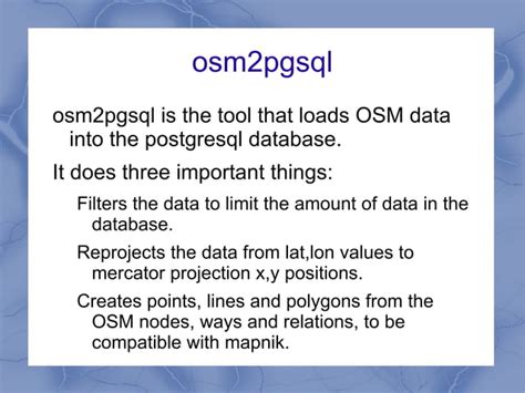 Rendering Openstreetmap Data Using Mapnik Ppt
