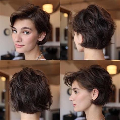 Short Shag With Crown Layers Flat Iron Hair Styles Thick Hair Styles