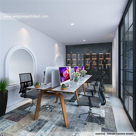 Desain Kantor Ruang Kerja Rumah Klasik 35 Lantai Bapak Kny Di Jakarta 29877 Desain Interior