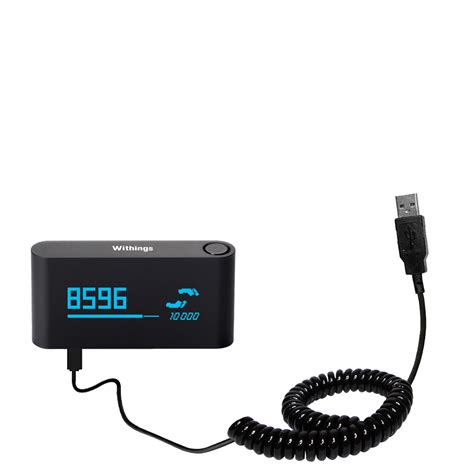 Coiled Power Hot Sync USB Cable Suitable For The Withings Pulse With Both Data And Charge
