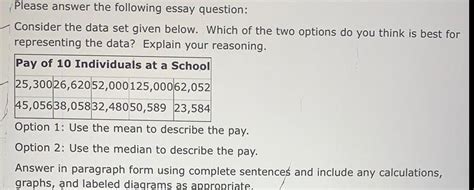 Answered Please Answer The Following Essay Question Consider The Data