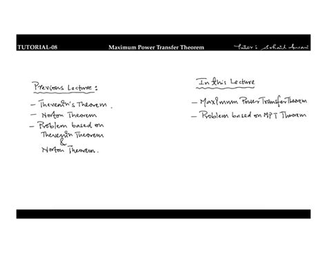 SOLUTION Maximum Power Transfer Theorem In Network Theory Studypool