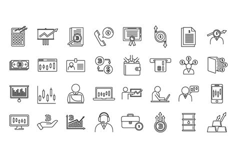 trader icons set outline style graphic by anatolir56 · creative fabrica