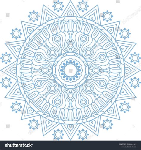 Decorative Circular Line Pattern Traditional Indian Stock Vector