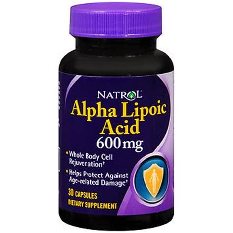 Natrol - Alpha Lipoic Acid Antioxidant Protection 600 mg. - 30 Capsules ...