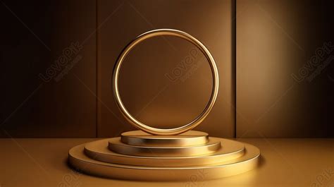 놀라운 황금색 배경은 제품 프레젠테이션을 위한 빈 디스플레이 스탠드의 3d 렌더링을 향상시킵니다 금색 배경 놀라 배경