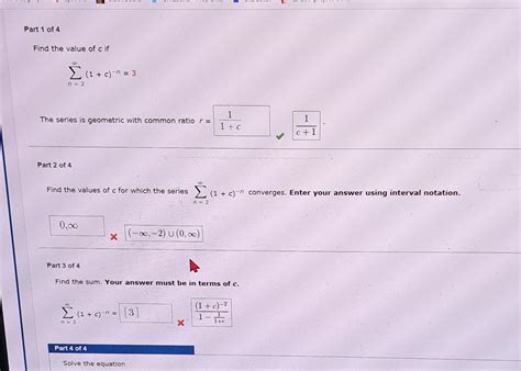 Solved Find The Value Of C If N C N The Series Is Chegg Com