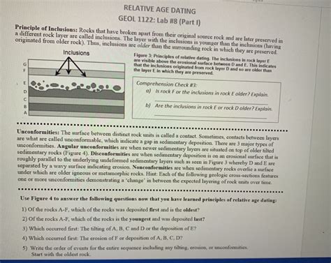 Solved Relative Age Dating Geol 1122 Lab 8 Part 1