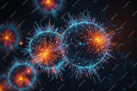 Quantum Entanglement Of Glowing Particles Premium Ai Generated Image