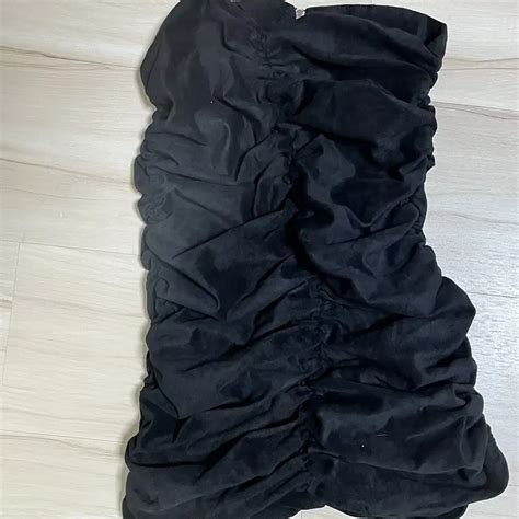 Mini Dress 셔링 미니원피스 벨벳 튜브탑원피스 연말룩 On Bunjang Global Site