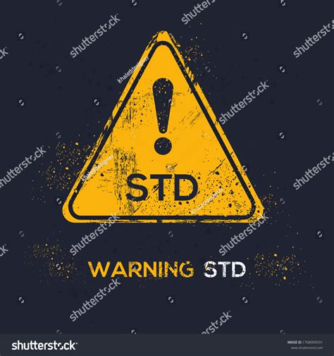 Warning Sign Std Sexually Transmitted Disease เวกเตอร์สต็อก ปลอดค่า