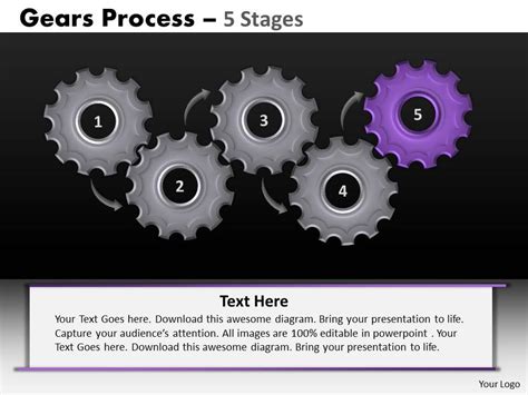 Gears Process Stages Style Powerpoint Slides And Ppt PowerPoint Templates Designs PPT