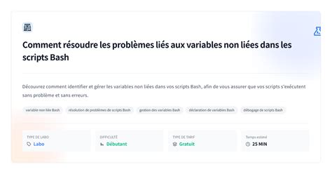 Dépannage Des Variables Non Définies En Bash Guide Complet Labex