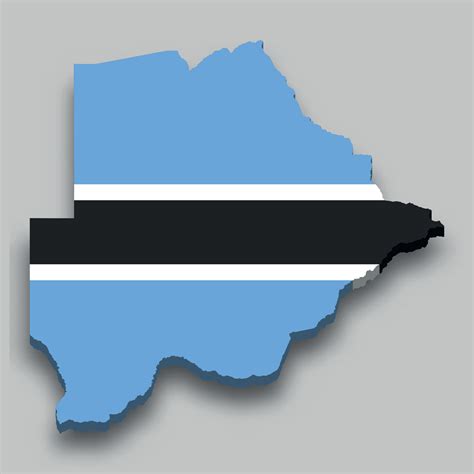 3d Isometric Map Of Botswana With National Flag 11179390 Vector Art At