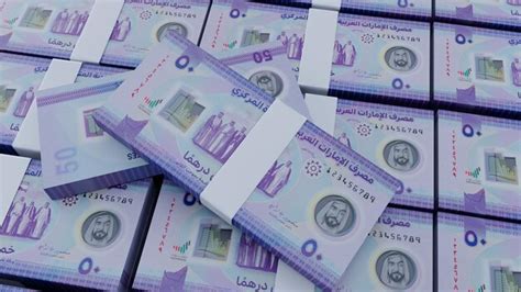 Premium Photo Stack Of Fifty Dirhams Bills Background 50 Dirhams