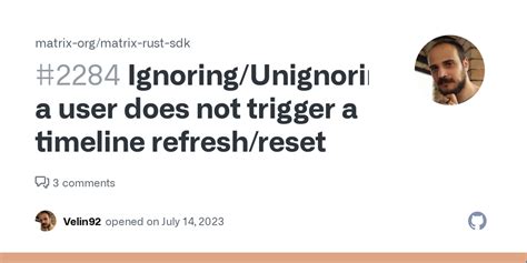 Ignoringunignoring A User Does Not Trigger A Timeline Refreshreset