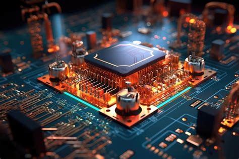 Premium Ai Image Closeup Of Ai Microchip Circuit In Laboratory