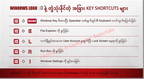 Useful Shortcut Keys That Can Be Used With Windows Logo Key I Kayan It And Computer