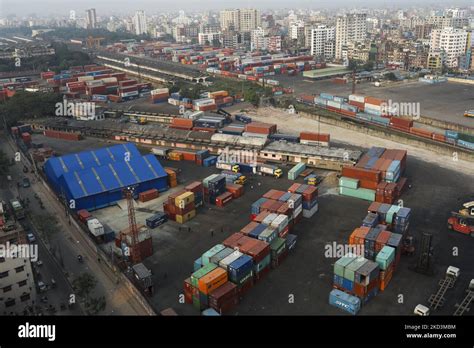 Containers Are Seen Into An Inland Container Depot Icd In Dhaka