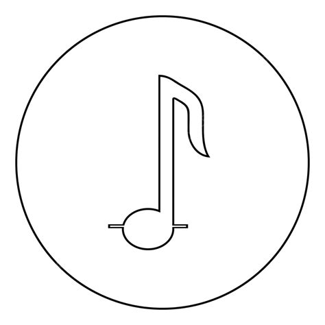 Black Circle Icon With Eighth Note In Flat Style Vector Eighth