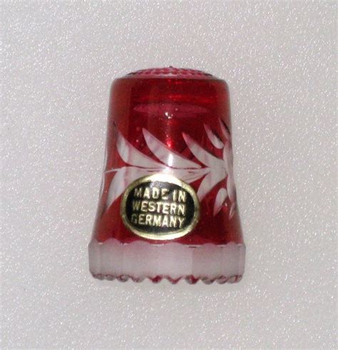 Ruby Flashed Cut To Clear Glass Thimble Western Germany Etsy