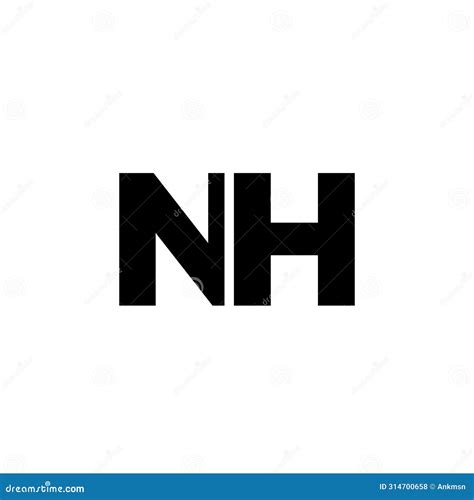 Letter N And H NH Logo Design Template Minimal Monogram Initial Based Logotype Stock Vector