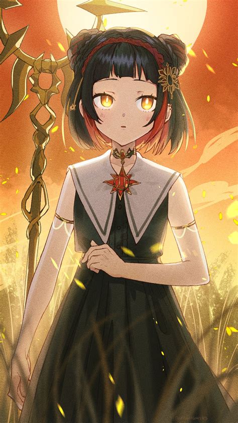 Kaohom503 Algorhythm Project Highres Black Hair Black Shirt Black Skirt Choker Double Bun