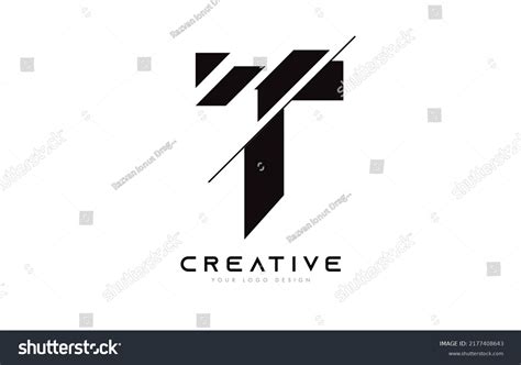 Sliced Letter T Logo Icon Design Stock Vector Royalty Free Shutterstock