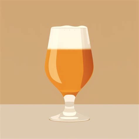 Premium Ai Image Minimalist Beer Glass Vector Illustration With