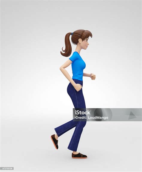 자신감 강력 하 고 적극적인 제니3d 만화 여성 캐릭터 모델조깅 캐주얼 옷에 활동적인 라이프 스타일에 있는 선수 사람들에 대한 스톡 벡터 아트 및 기타 이미지 Istock