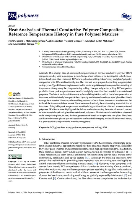 Pdf Heat Analysis Of Thermal Conductive Polymer Composites Reference