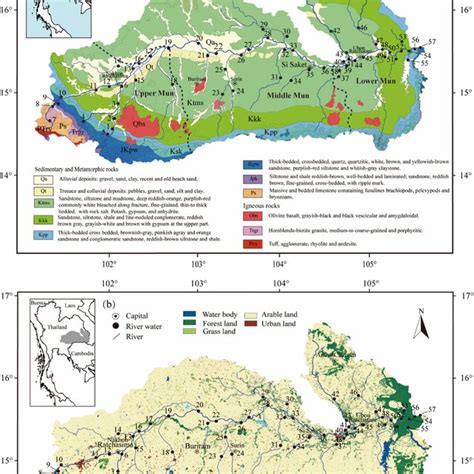 Maps Showing A Distribution Of Sampling Points And Lithological