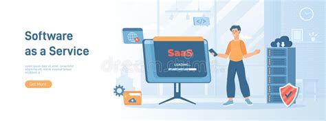 Saas Concept Software As A Service Cloud Computing And Storage Stock