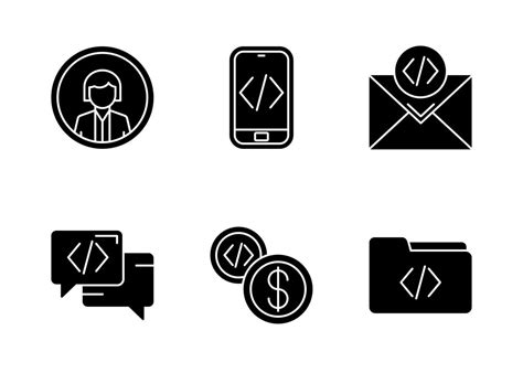 Coding Vector Icon Set 17358017 Vector Art At Vecteezy