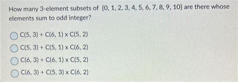 Solved How Many Subsets Of The Set 12345678910